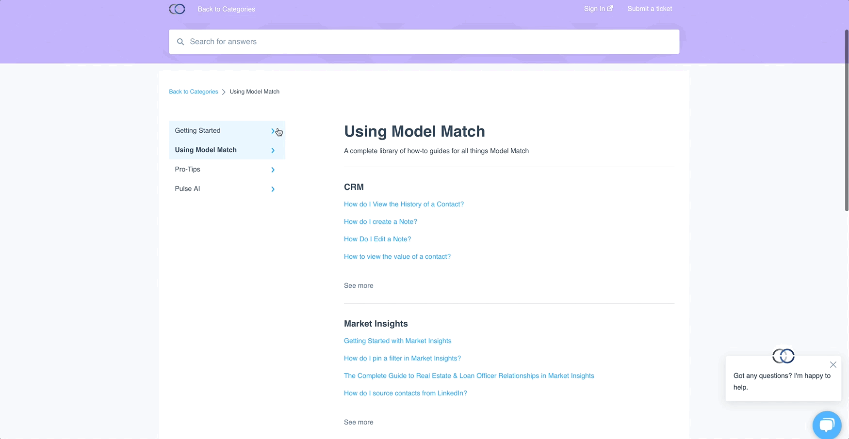 Get to know the Model Match Knowledge Base