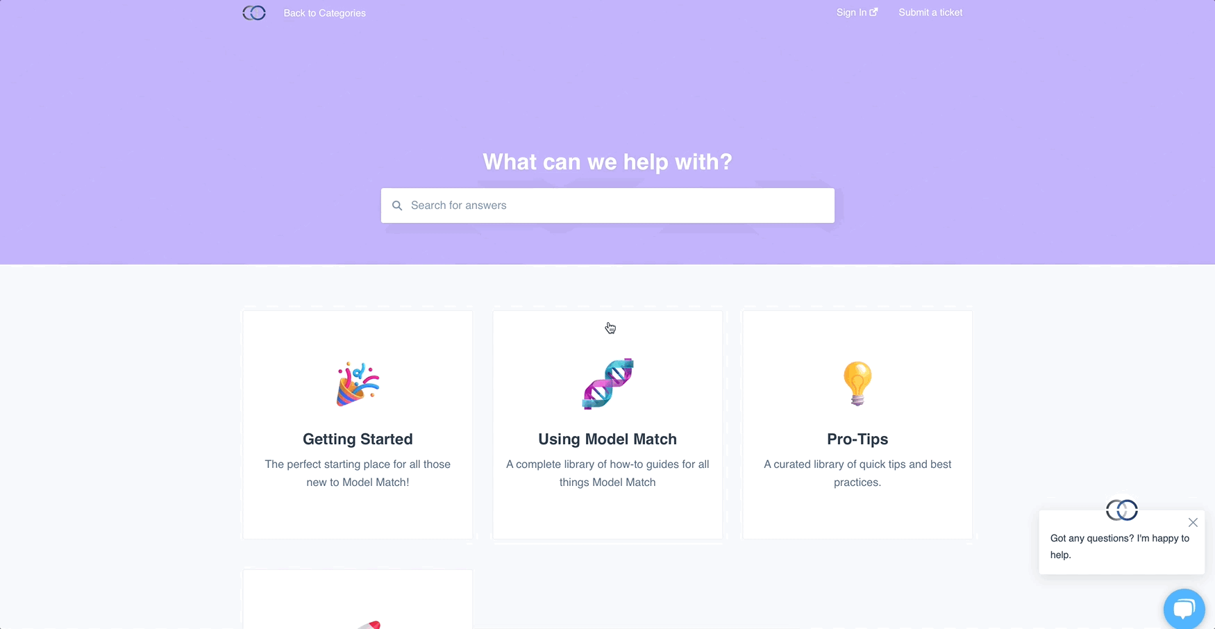 Get to know the Model Match Knowledge Base