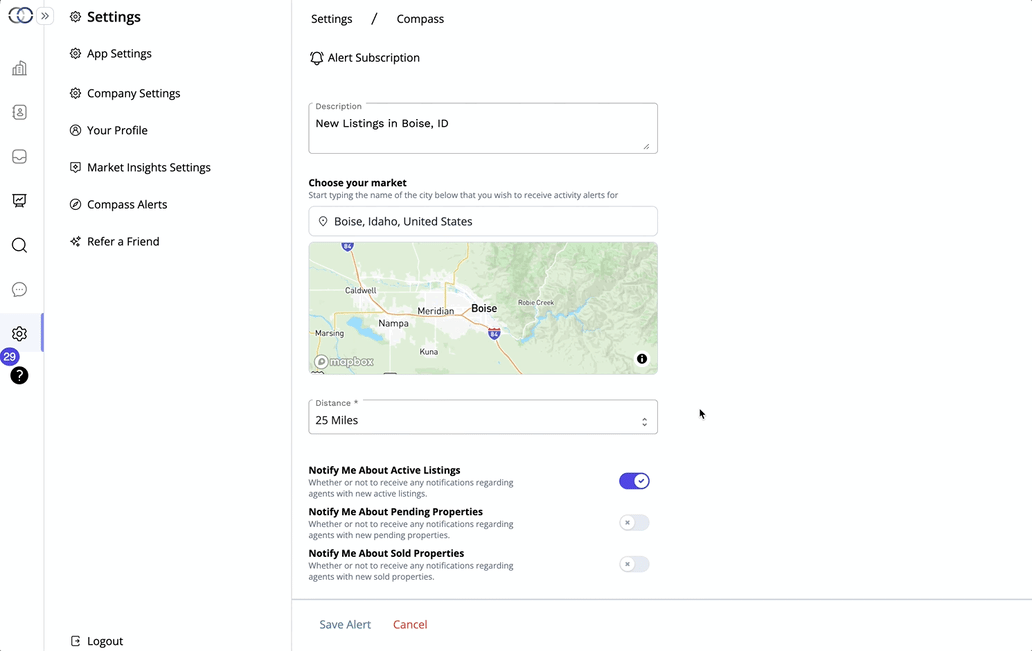 How do I create Compass Alerts?
